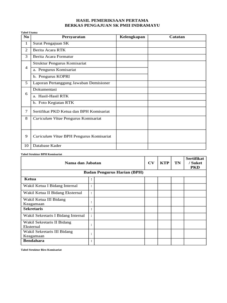 Pemeriksaan Berkas pengajuan SK | PDF