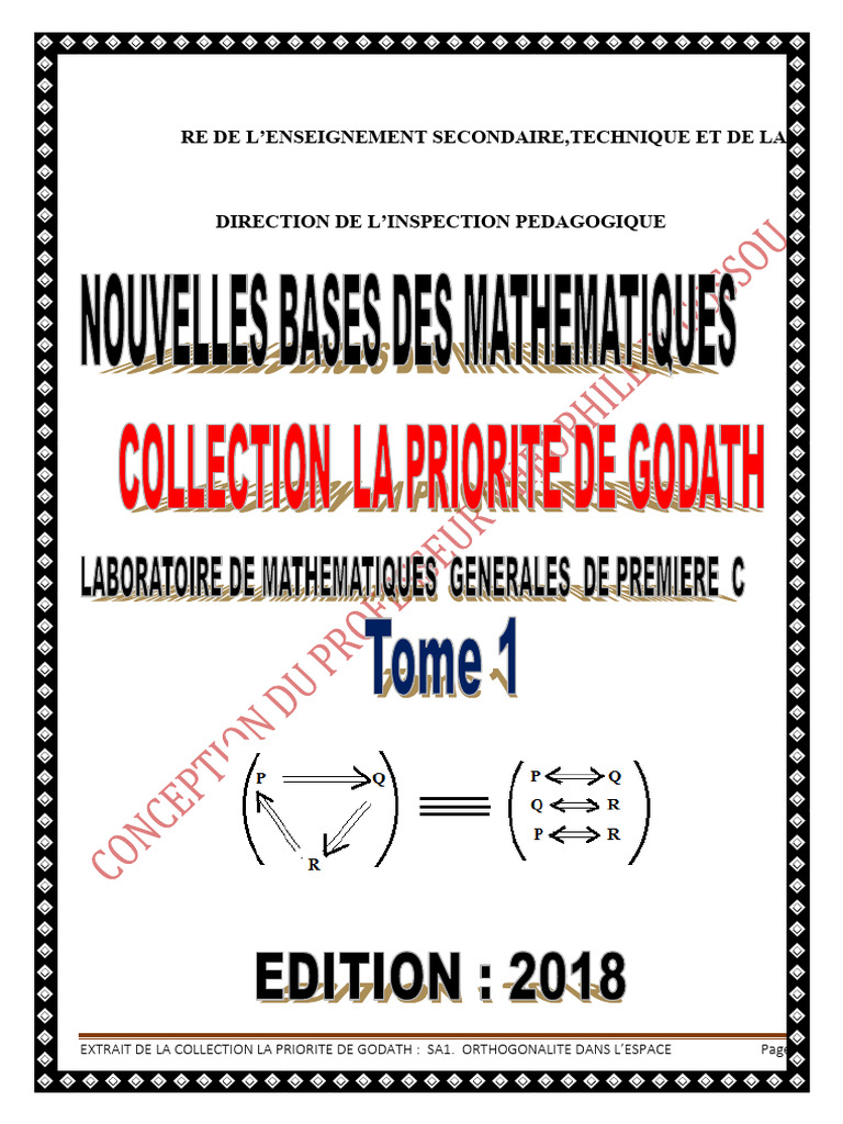 M. KATO 92165465 Maths Générale 1ère C, ToME 1 | PDF
