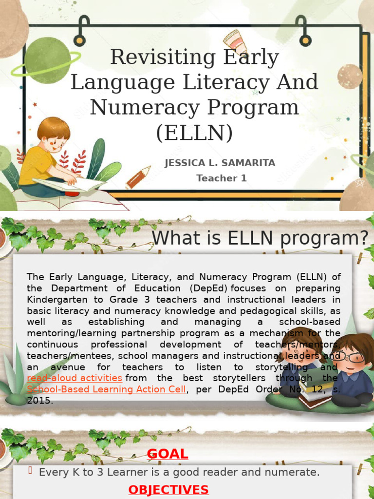 Revisiting Early Language Literacy and Numeracy Program 1 | PDF