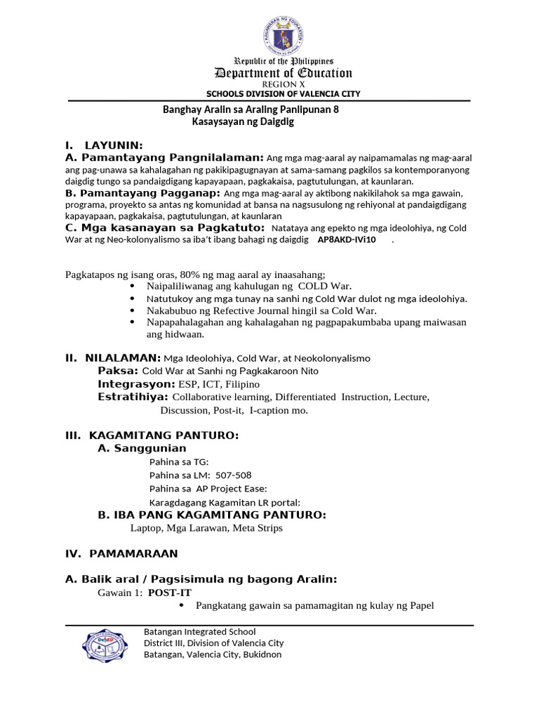 LP AP8 Cold War COT 2023 | PDF | Soviet Union | World Politics