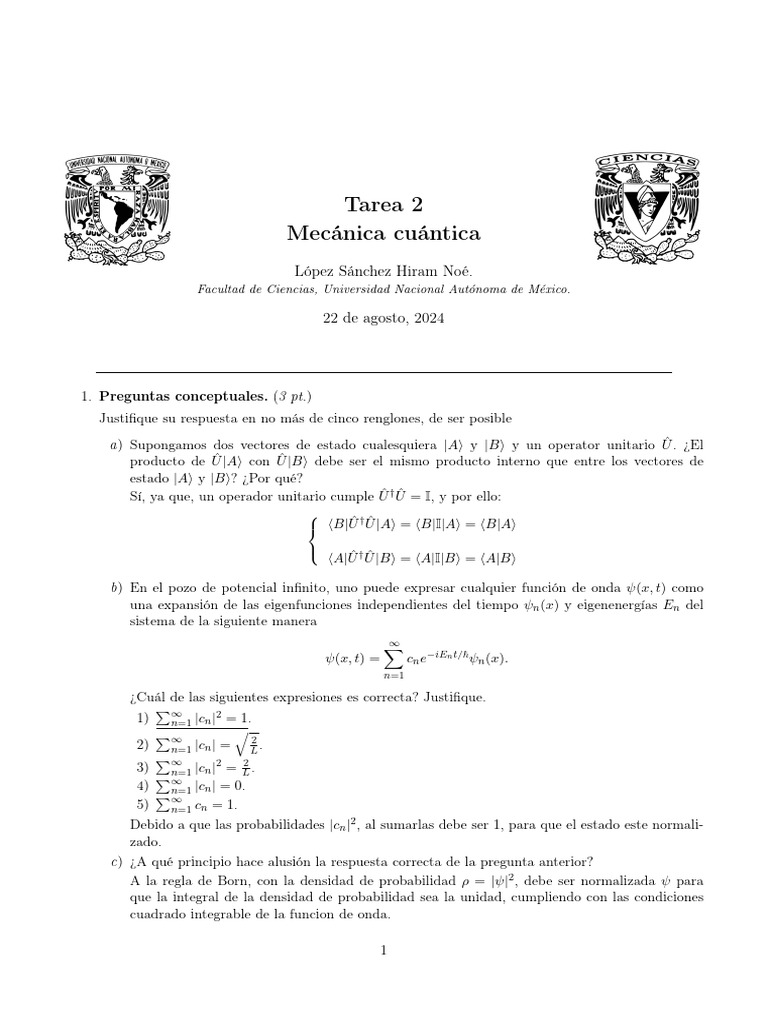 Tareas Mec Nica Cu Ntica-2 | PDF