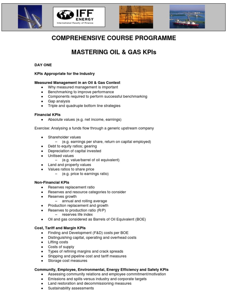 Mastering KPIs in Oil & Gas Industry | PDF | Petroleum | Fossil Fuels