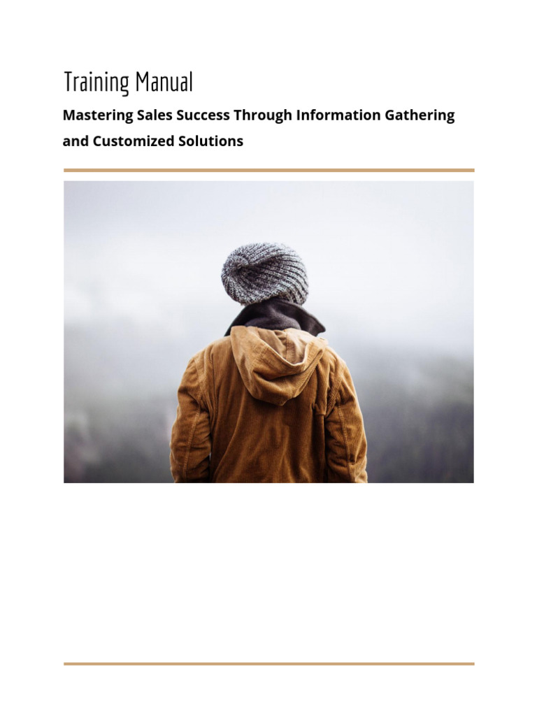 Training Manual: Mastering Sales Success Through Information Gathering ...