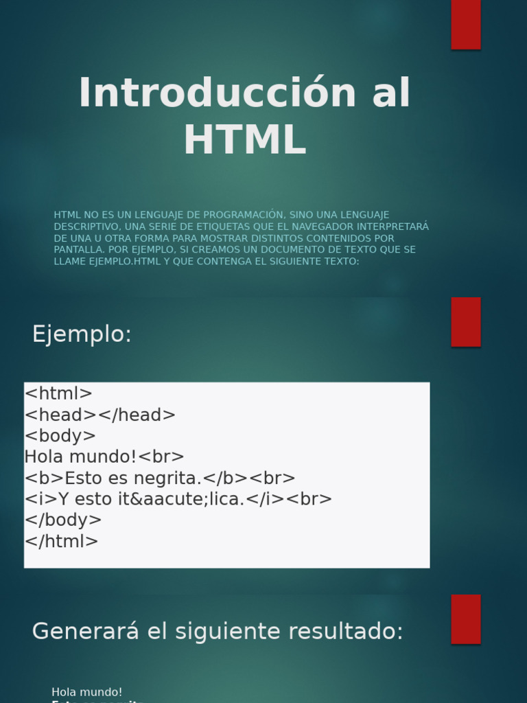 Introducción Al HTML | PDF | HTML | Hipertexto