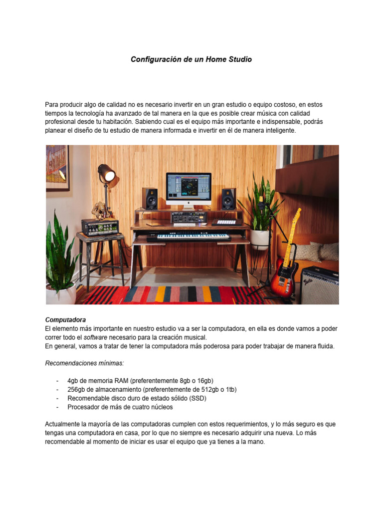 Configuración de Un Home Studio | PDF
