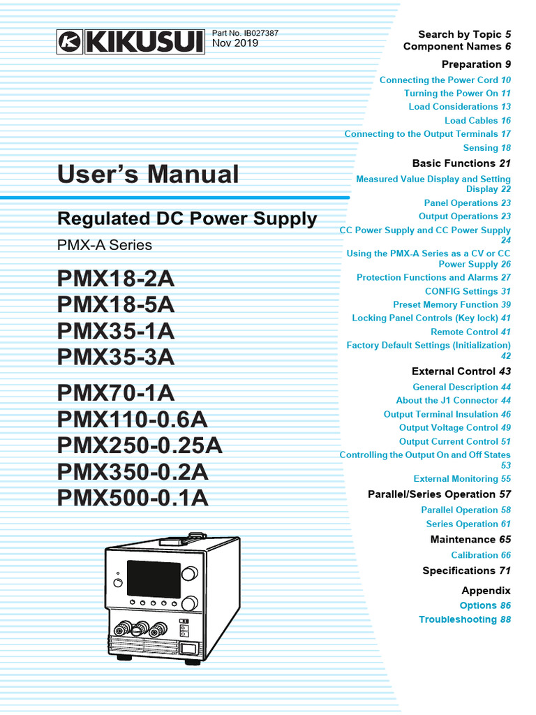 Pmx-A Users Manual en | PDF | Power Supply | Electrical Connector