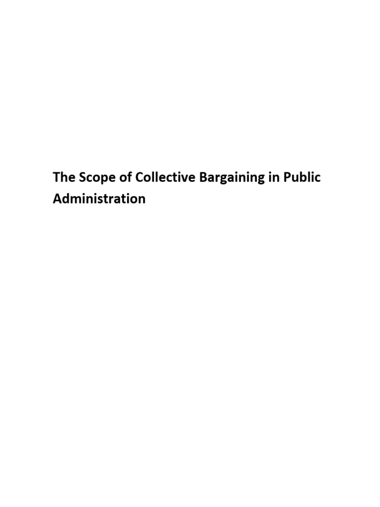 17.1. The Scope of Collective Bargaining in Public Sector | PDF