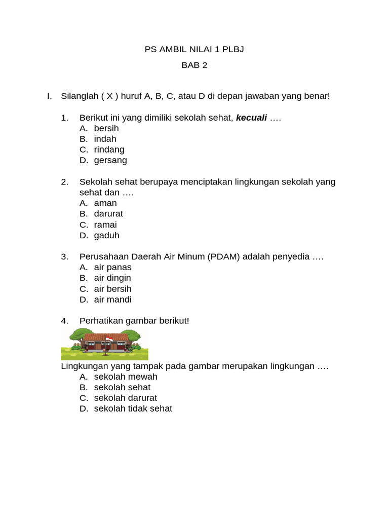 Soal Ambil Nilai 1 PLBJ Bab 2 | PDF