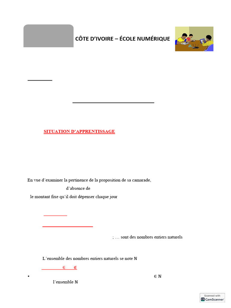 Cours Maths 6ieme Apc Ecole Online | PDF
