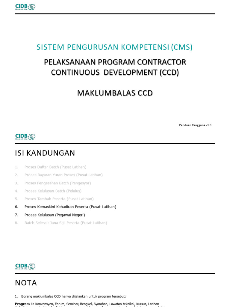 Manual Pengguna Maklumbalas CCD | PDF