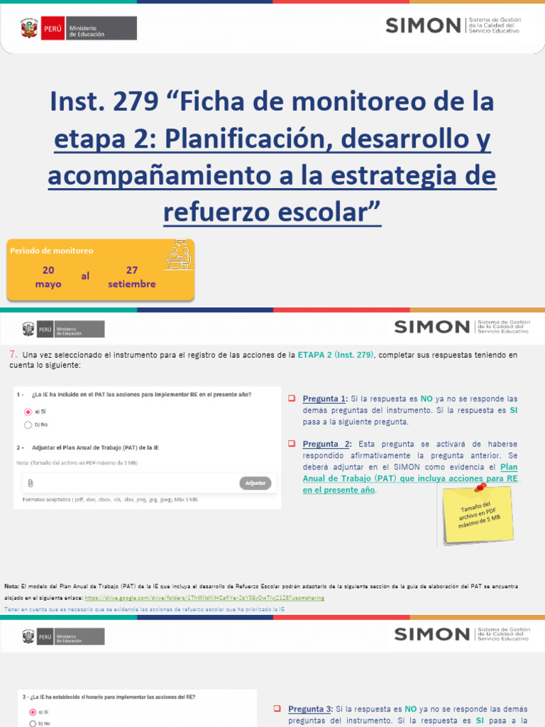 Etapa 2-PPT ORIENTACIONES PARA EL REGISTRO DEL PLAN DE MONITOREO DE LA ESTRATEGIA DE REFUERZO ...