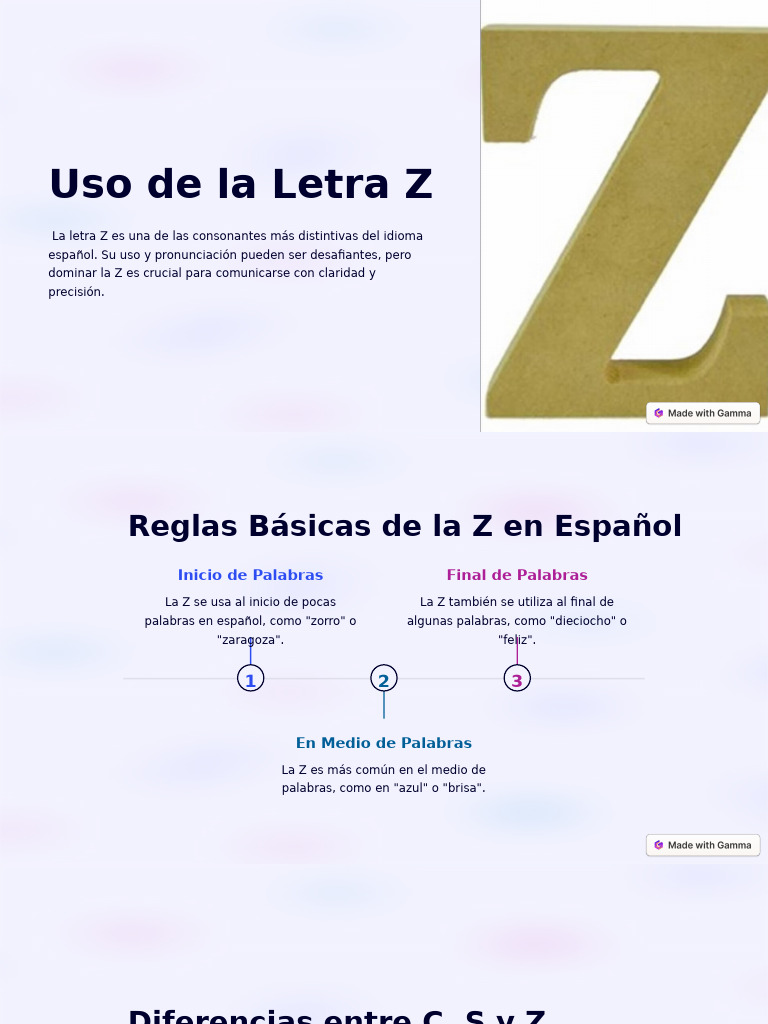 Uso de La Letra Z | PDF