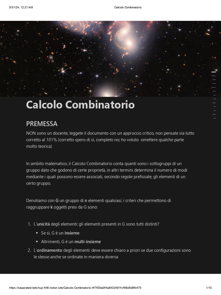Calcolo Combinatorio | PDF
