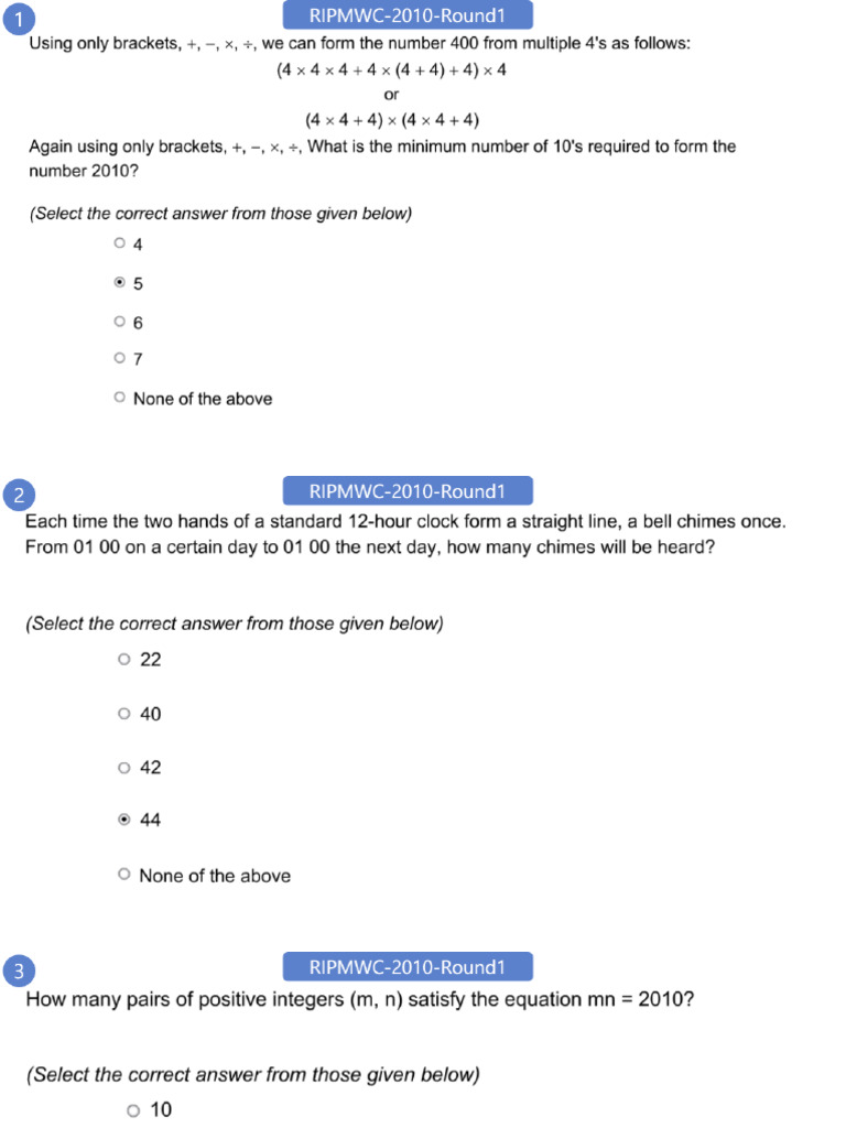 RIPMWC 2010 Round1 | PDF