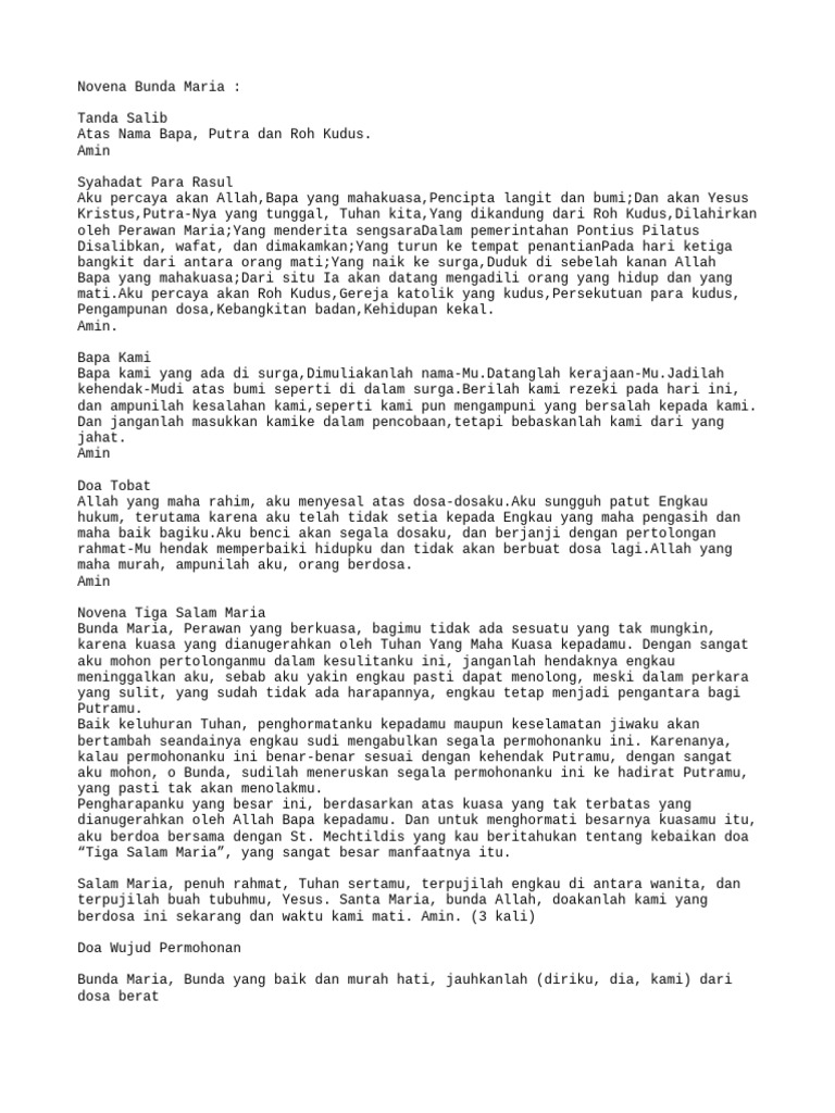 Novena Bunda Maria | PDF