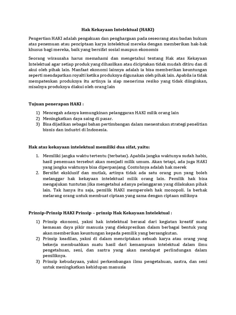 Hak Kekayaan Intelektual | PDF
