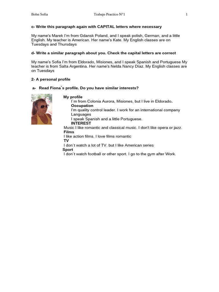 TP N°1 Ingles | PDF