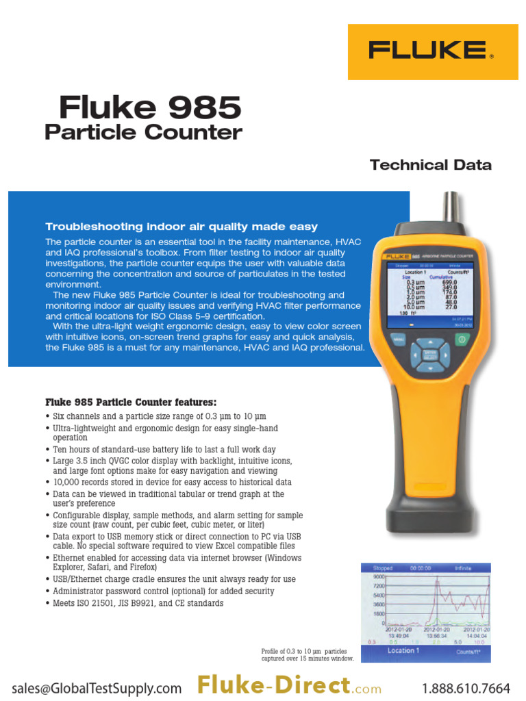 Fluke 985 Particle Counter | PDF