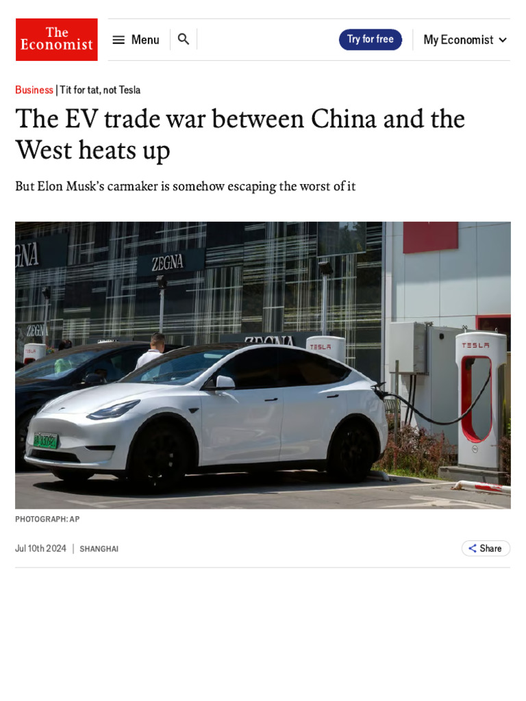 The EV Trade War Between China and The West Heats Up | PDF | Elon Musk | Technology & Engineering