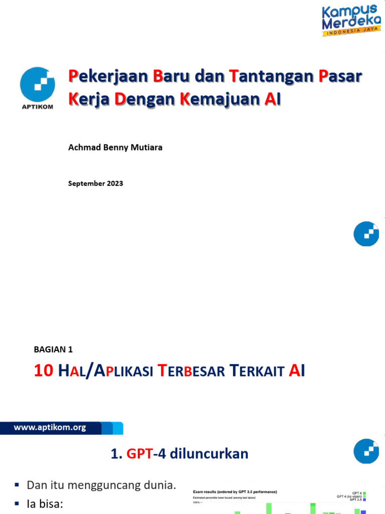 2023 0911 Pekerjaan Dan Tantangan Kemajuan AI - 1 | PDF