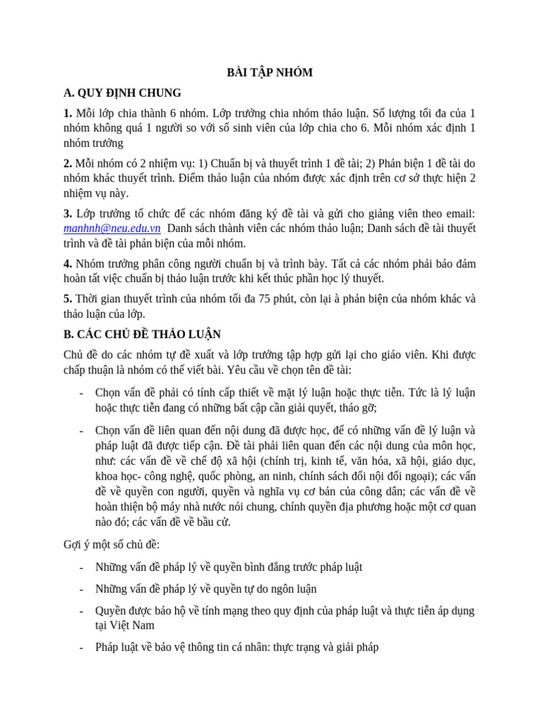 Bài tập nhóm. LHP | PDF