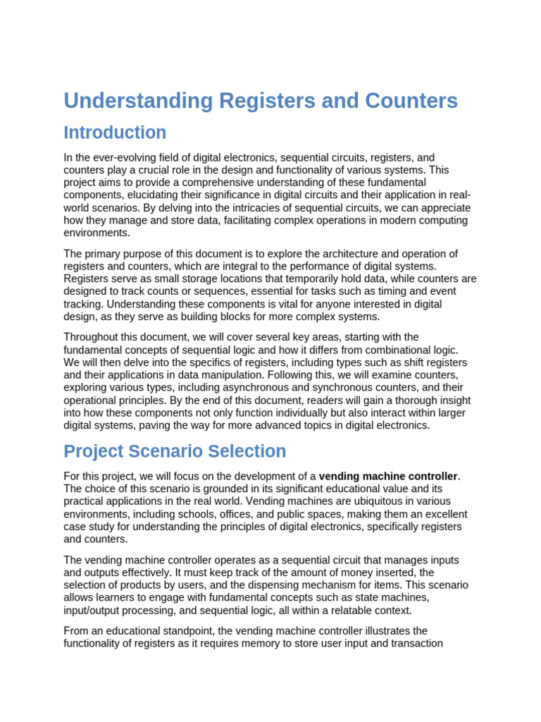 Understanding Registers and Counters | PDF
