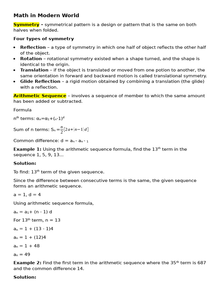 Mathematics in Modern World | PDF