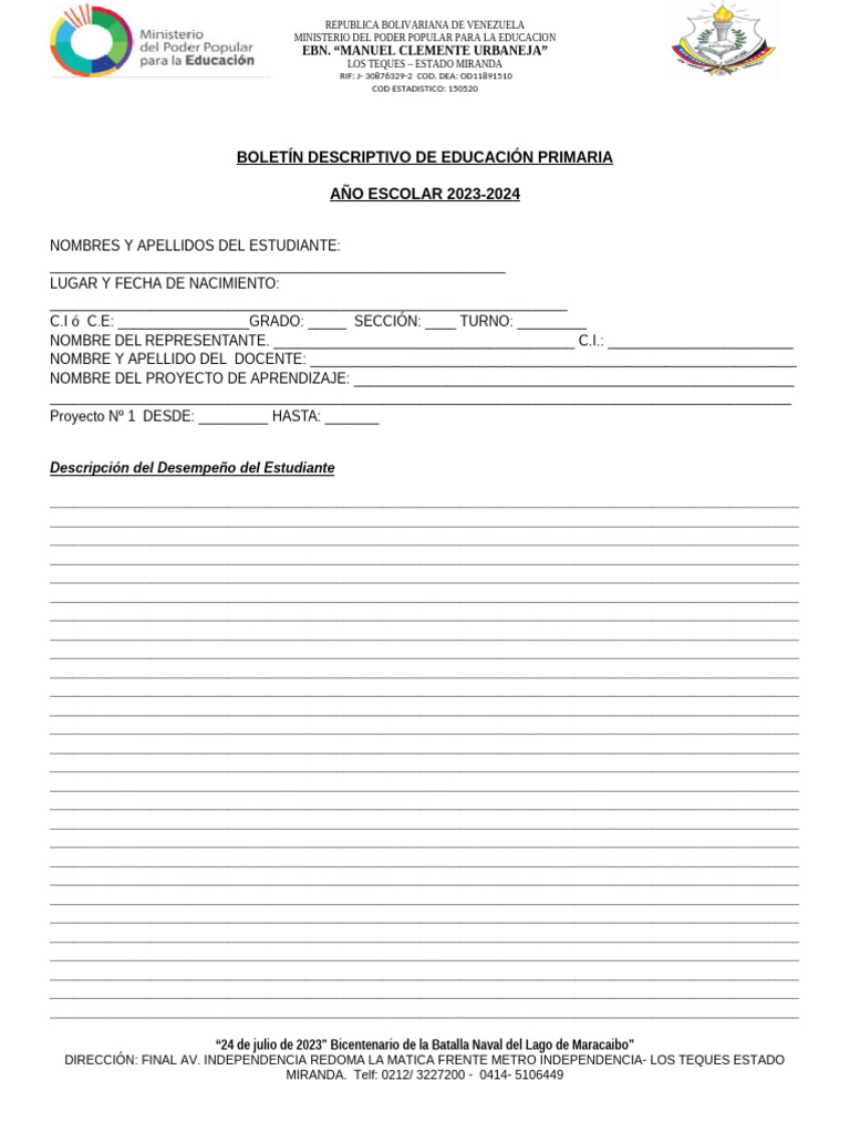 Boletas 2023-2024 Actualizado | PDF