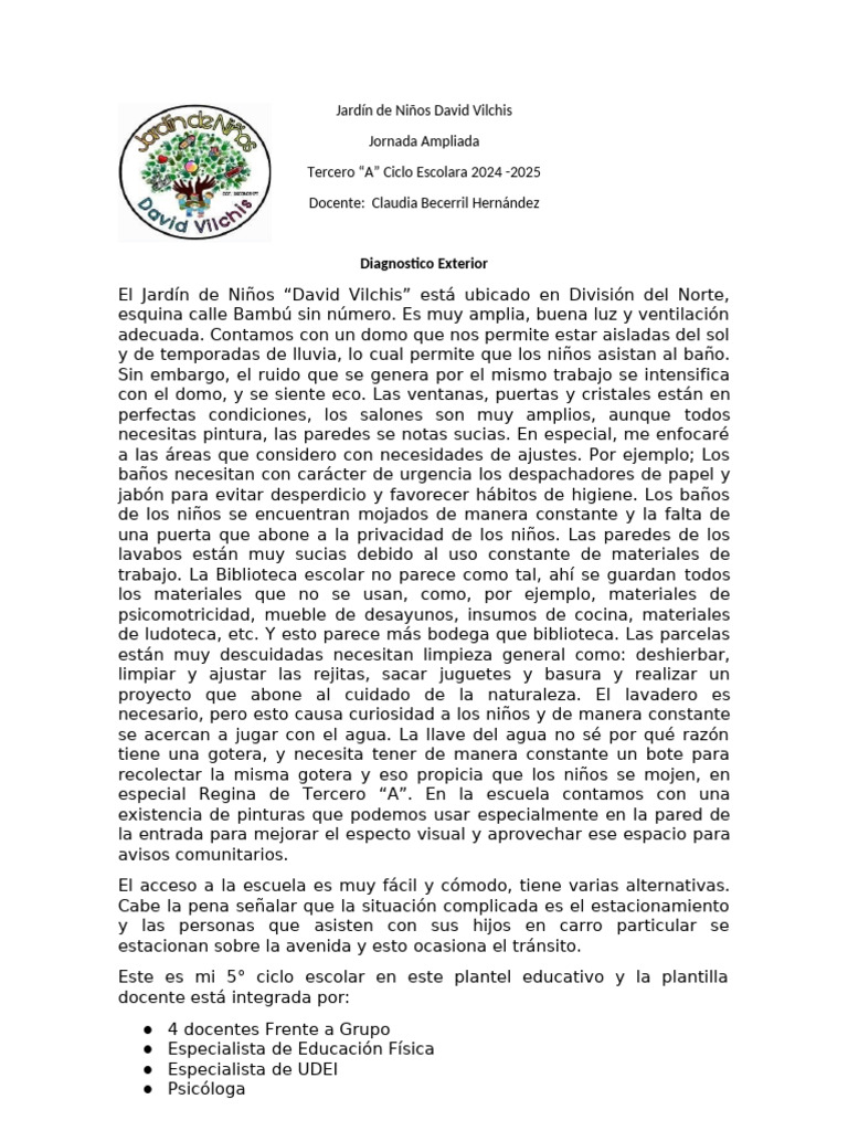 Diagnostico 3A 2024-2025 Final | PDF | Bem-estar