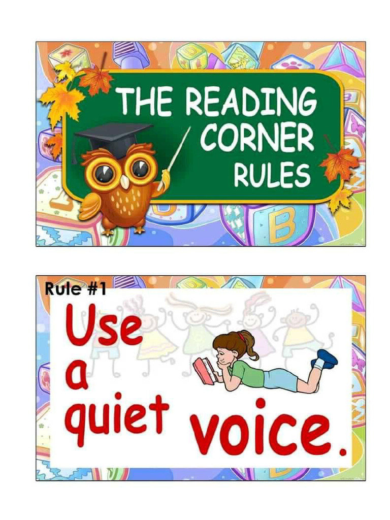 Reading Corner Rules | PDF
