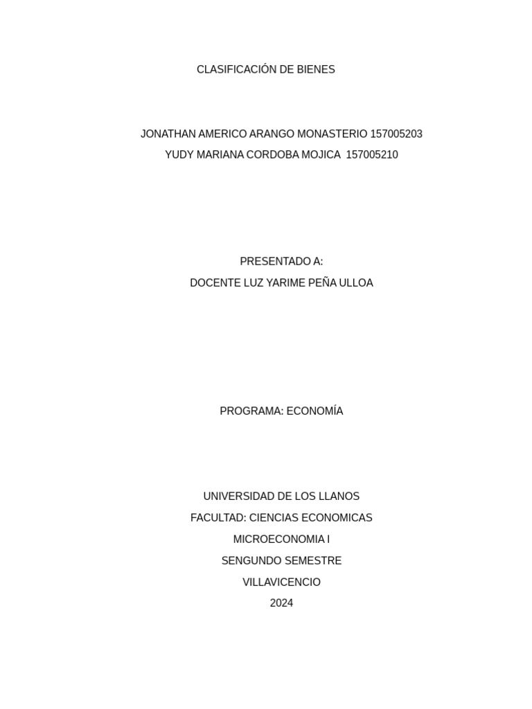 Clasificacion de Bienes | PDF