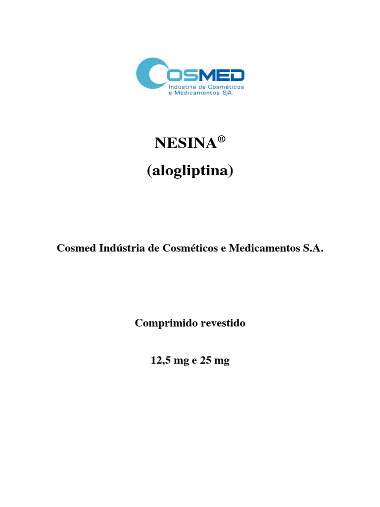 Bula Nesina 25mg Com 30 Comprimidos Hypera Pharma 25774 | PDF ...