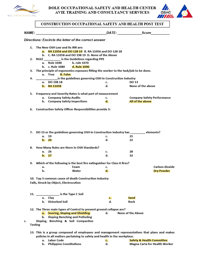 cosh-so-2-cosh-exam | PDF