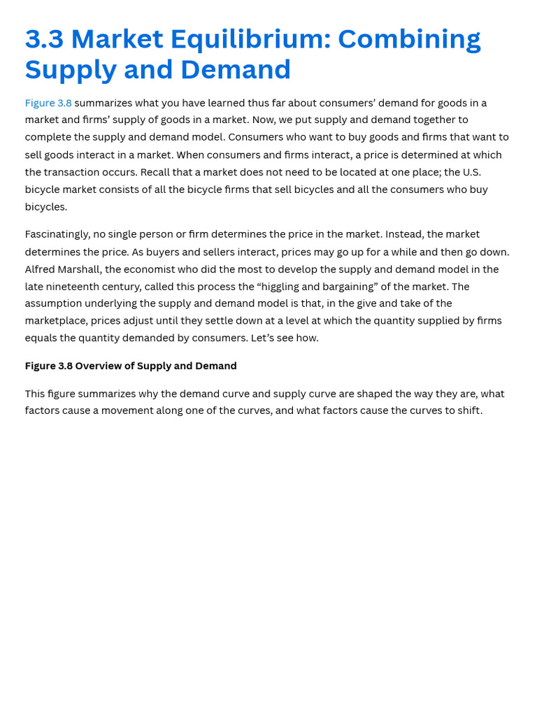 3 3 Market Equilibrium Combining Supply And Demand Pdf