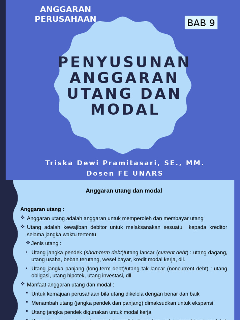 Bab 9 Penyusunan Anggaran Utang Dan Modal | PDF