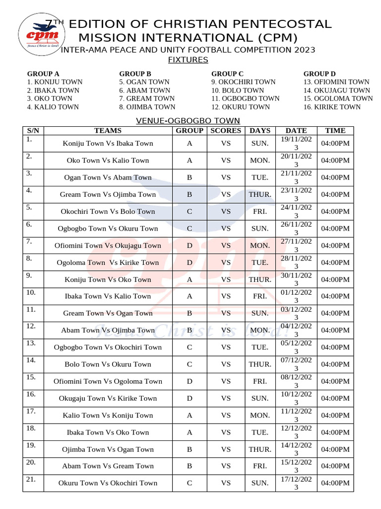 CPM Football Competition | PDF