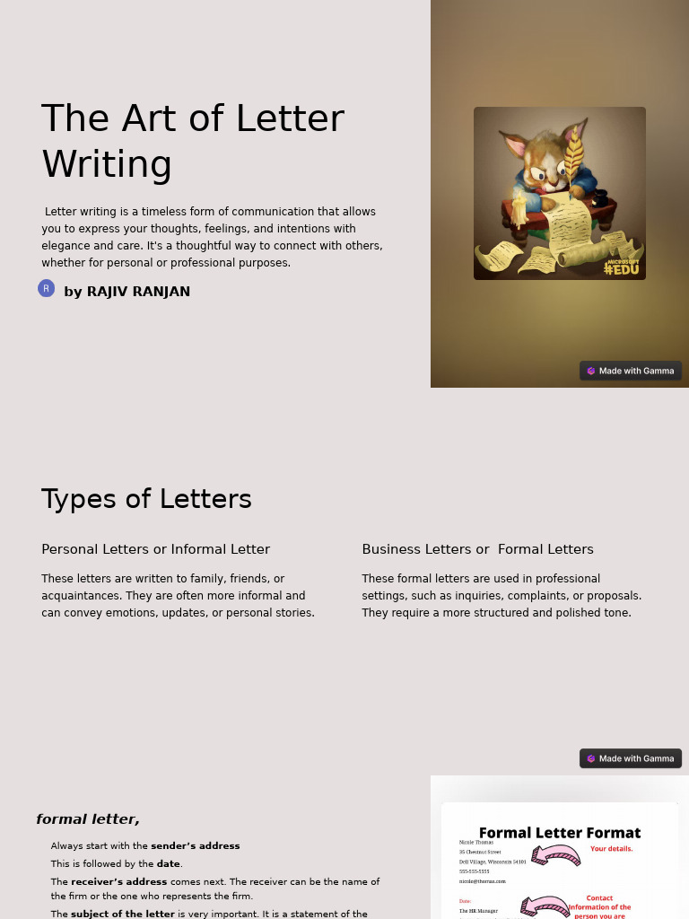 The Art of Letter Writing | PDF | Human Communication | Language Arts ...