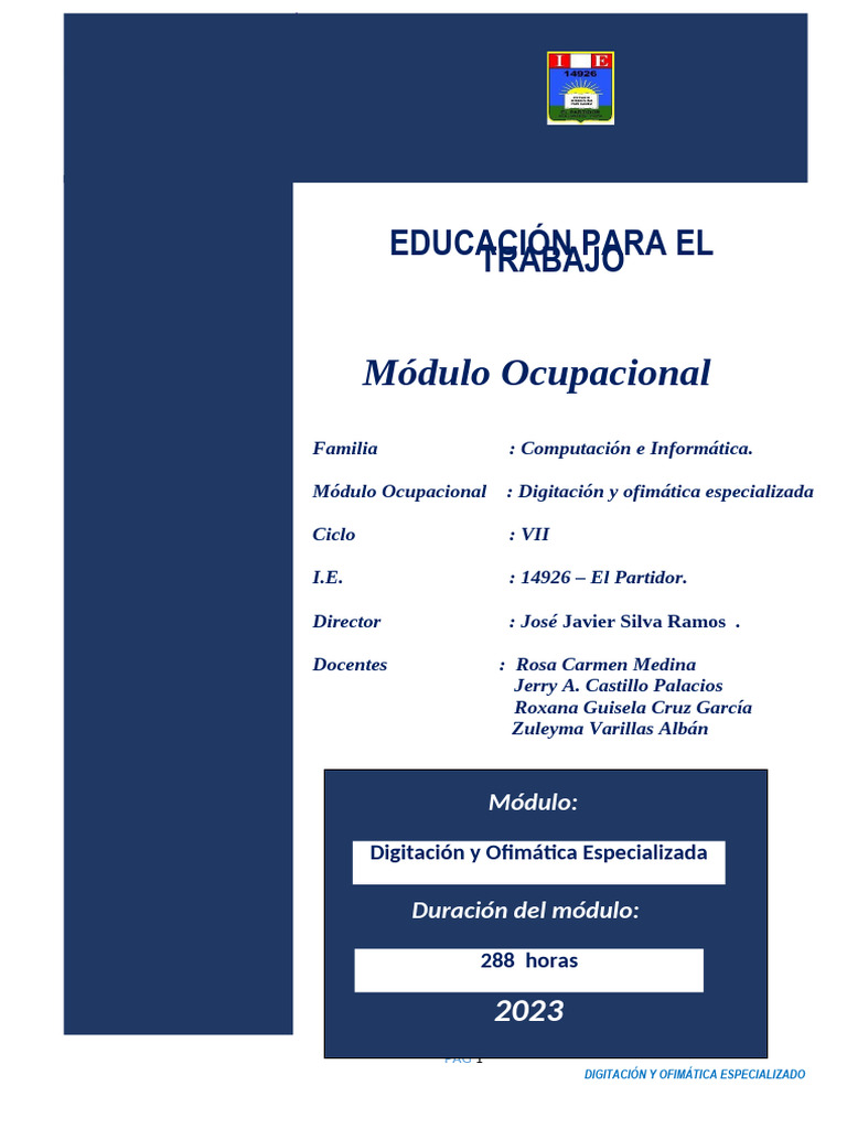 2023 Modulo de Digitacion y Ofimatica | PDF