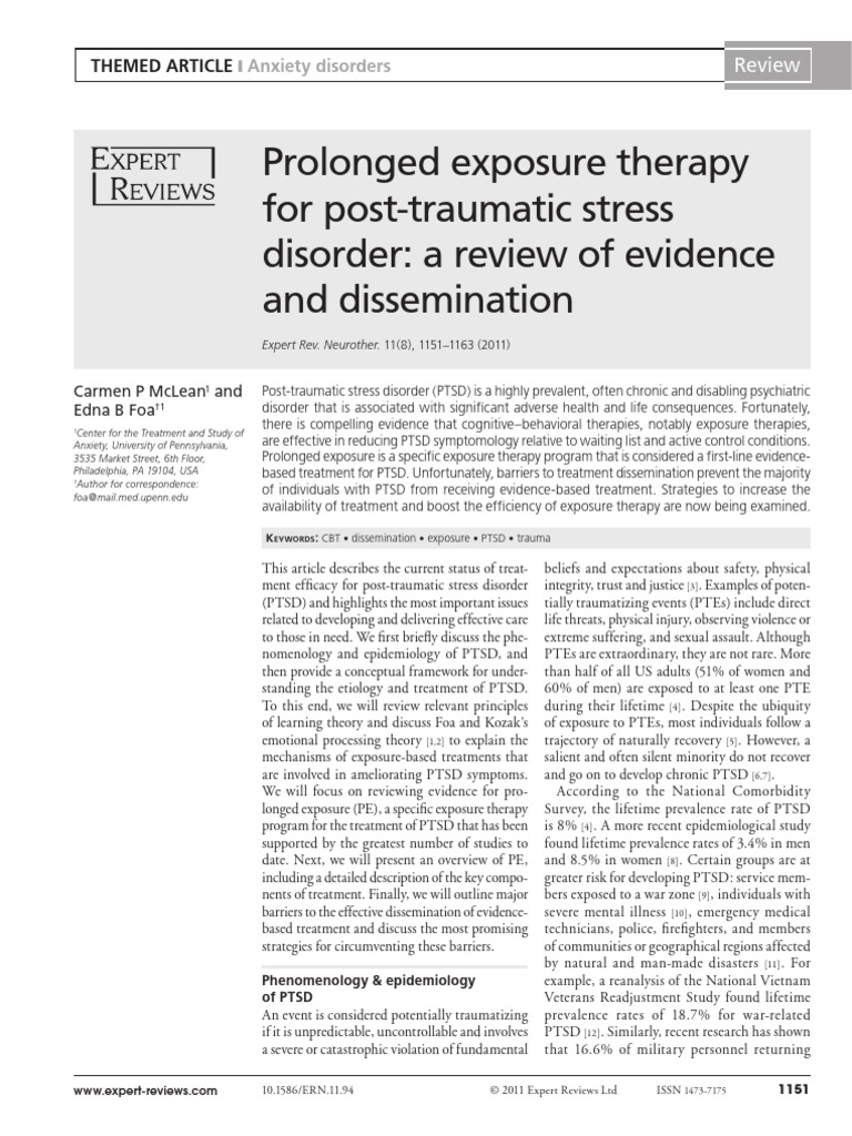 Terapia de Exposición Trauma | PDF