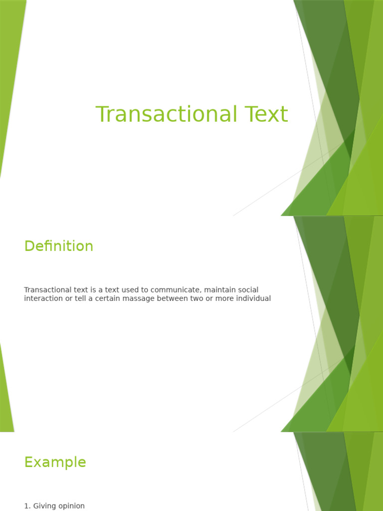 Transactional Text | PDF