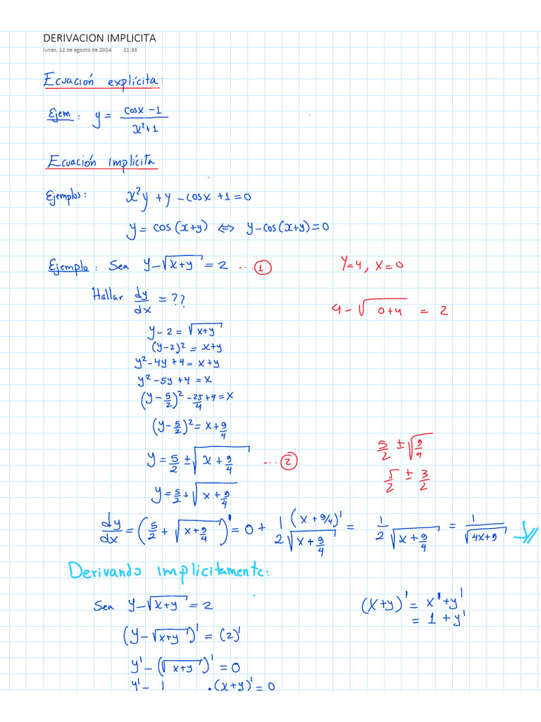 Derivacion Implicita | PDF
