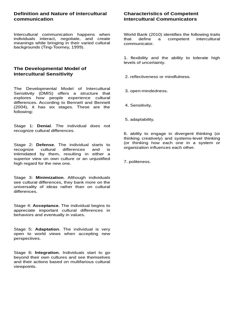 Definition and Nature of Intercultural Communication | PDF