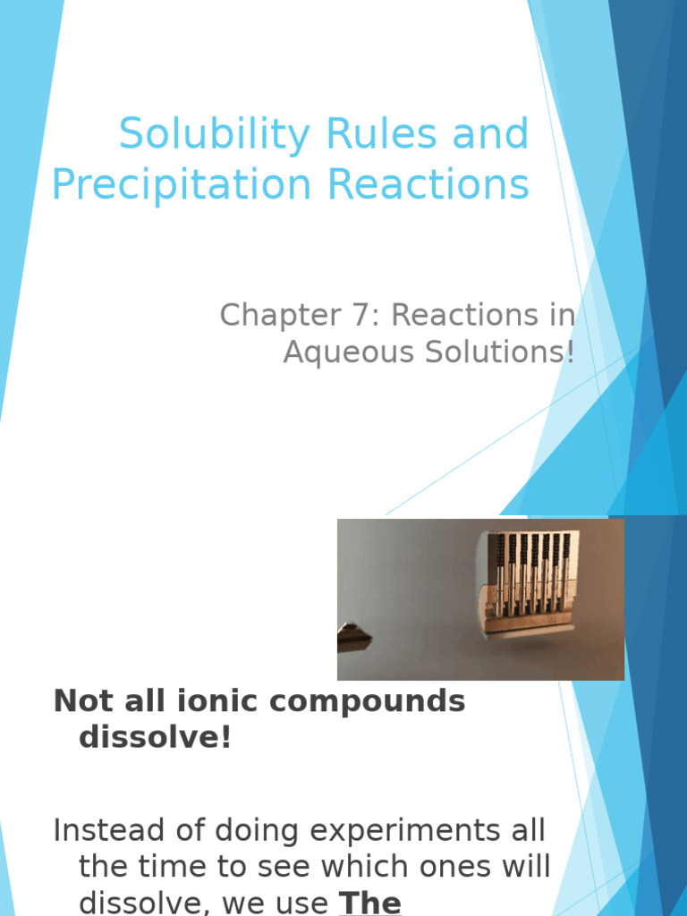 Solubility Rules and Precipitation Reactions | PDF