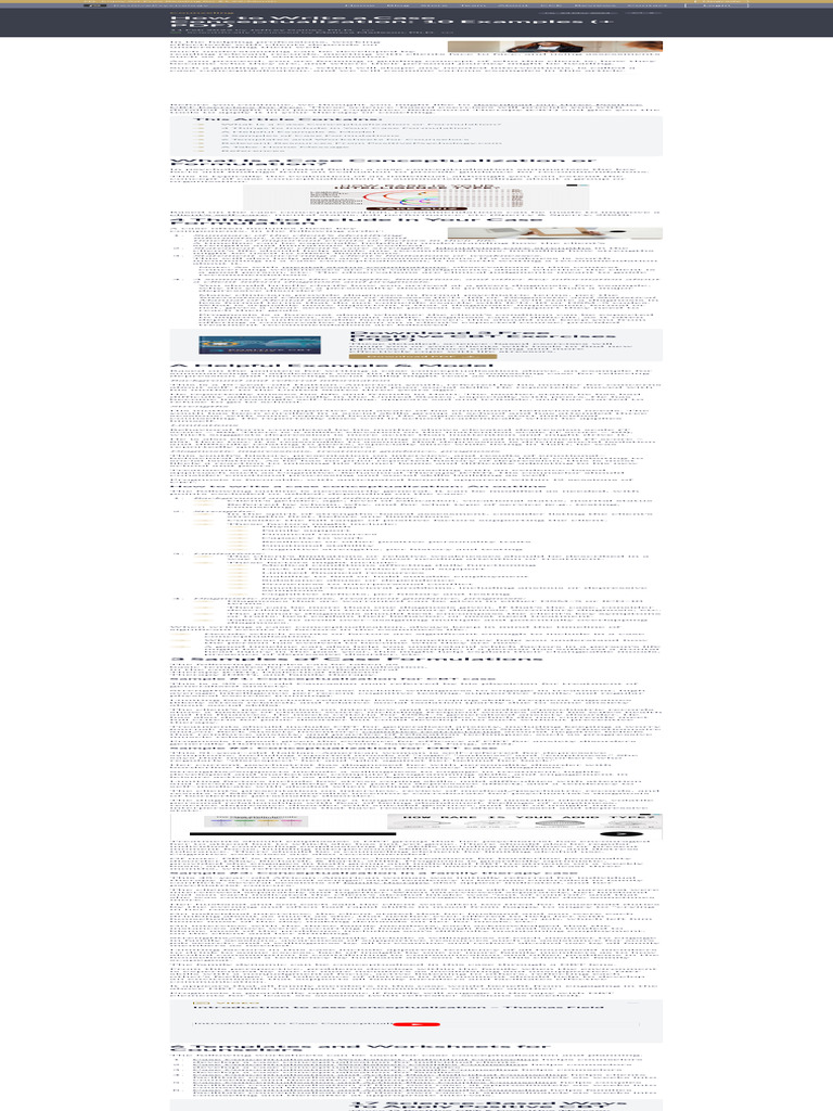 How To Write A Case Conceptualization: 10 Examples (+ PDF | PDF