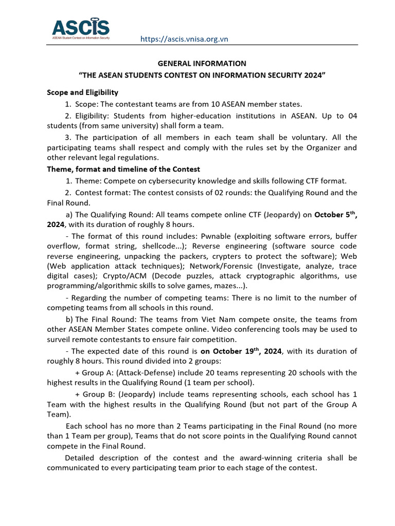 ASCIS 2024 - Information | PDF