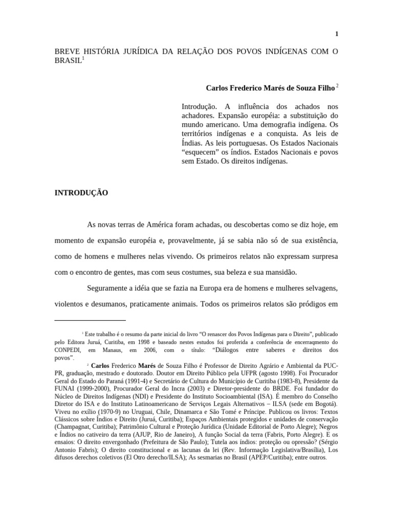 Artigo Carlos Mares Direito Indigena | PDF