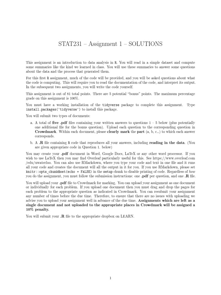 SOLUTIONS Assignment1 | PDF