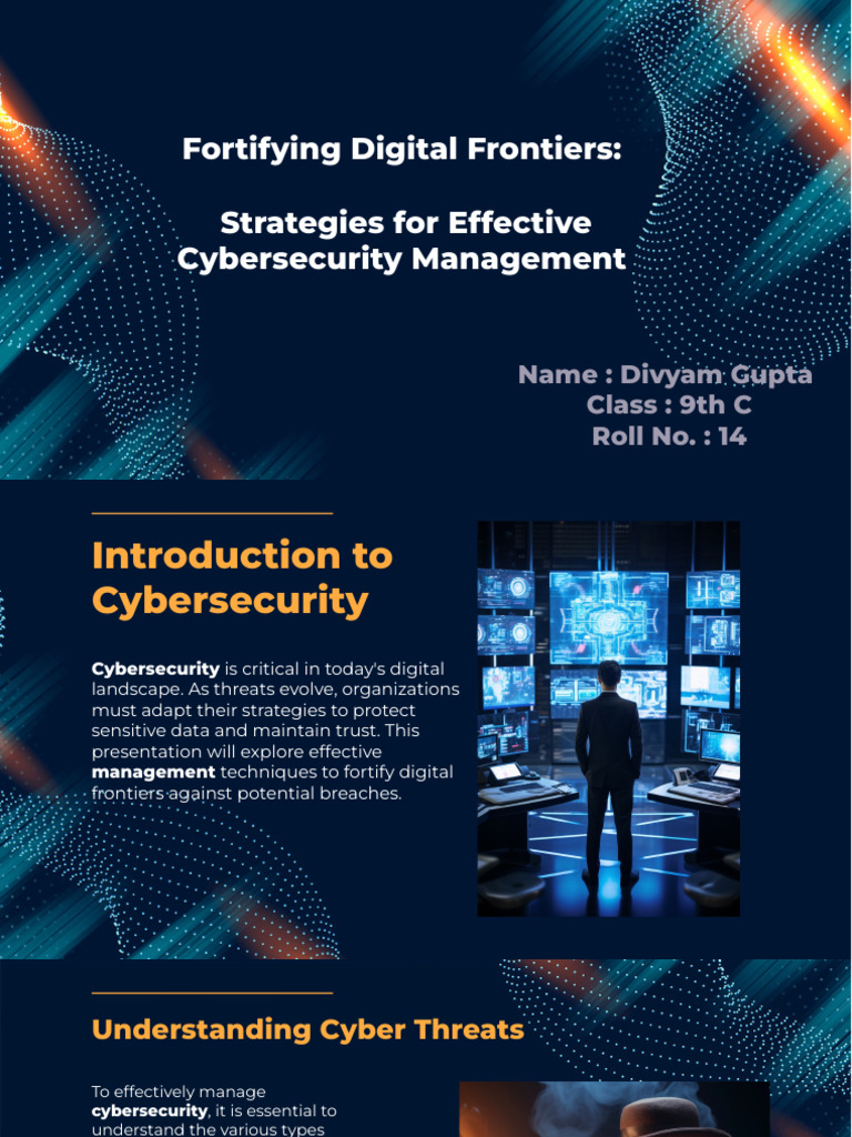Slidesgo Fortifying Digital Frontiers Strategies For Effective Cybersecurity Management | PDF