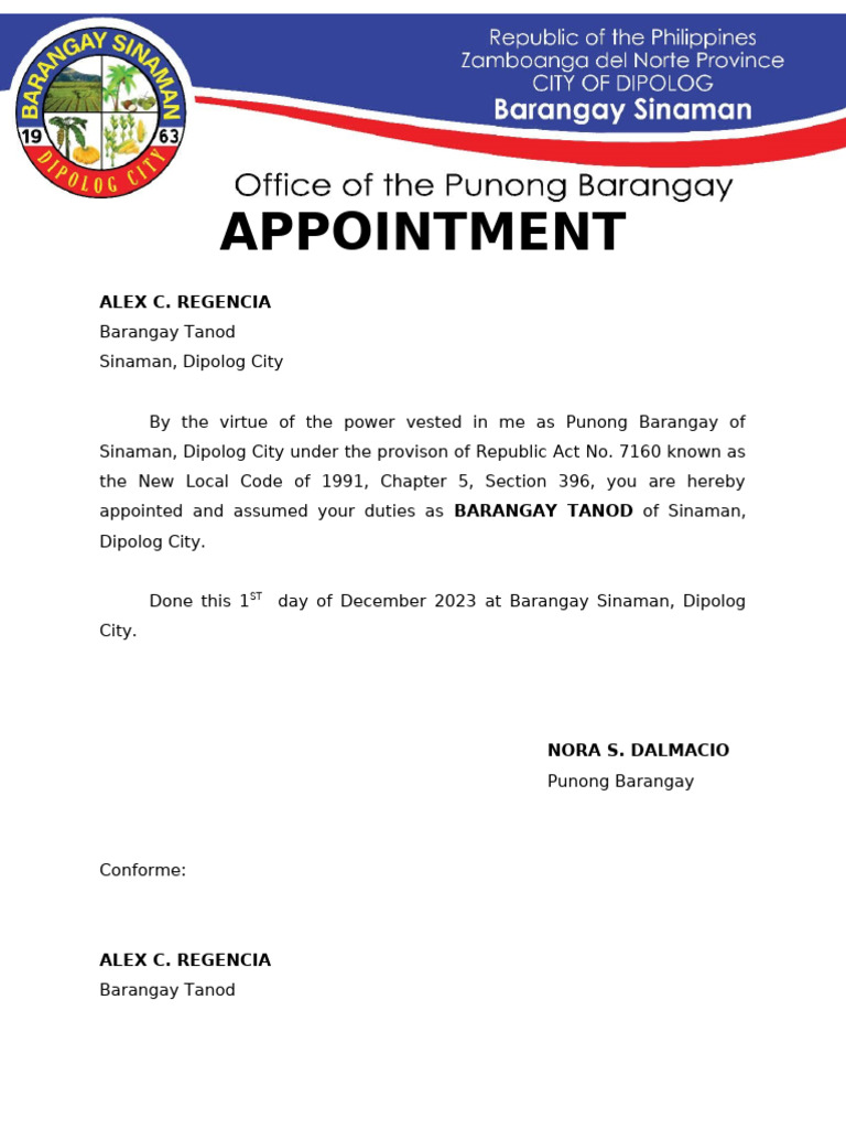 Tanod Appointment | PDF