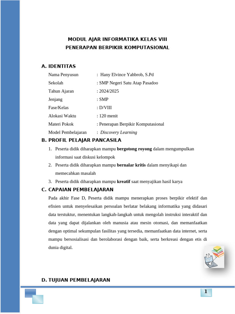 Modul Ajar Informatika Kelas Viii | PDF